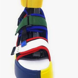 Shoes | Multi Color Platform Sandals | Poshmark